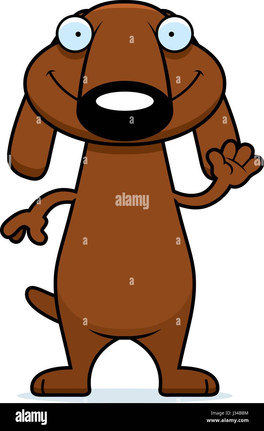 A cartoon illustration of a dachshund waving Stock Vector Image & Art ...