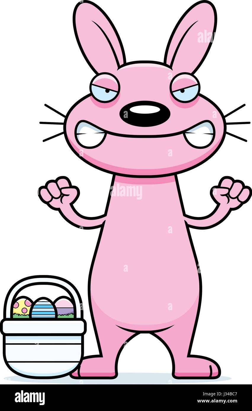 A cartoon illustration of the Easter Bunny looking angry Stock Vector ...