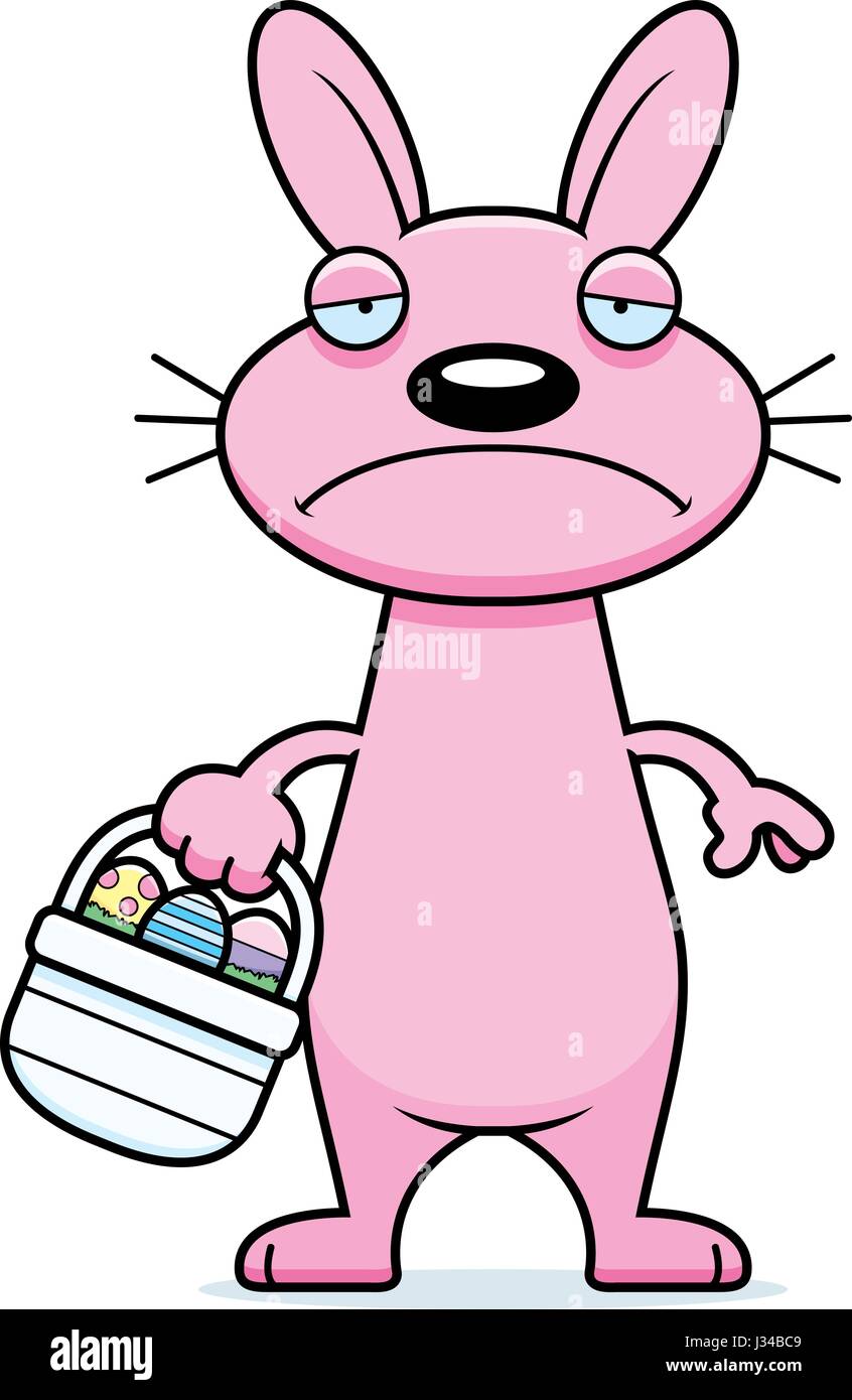 A cartoon illustration of the Easter Bunny looking sad Stock Vector ...