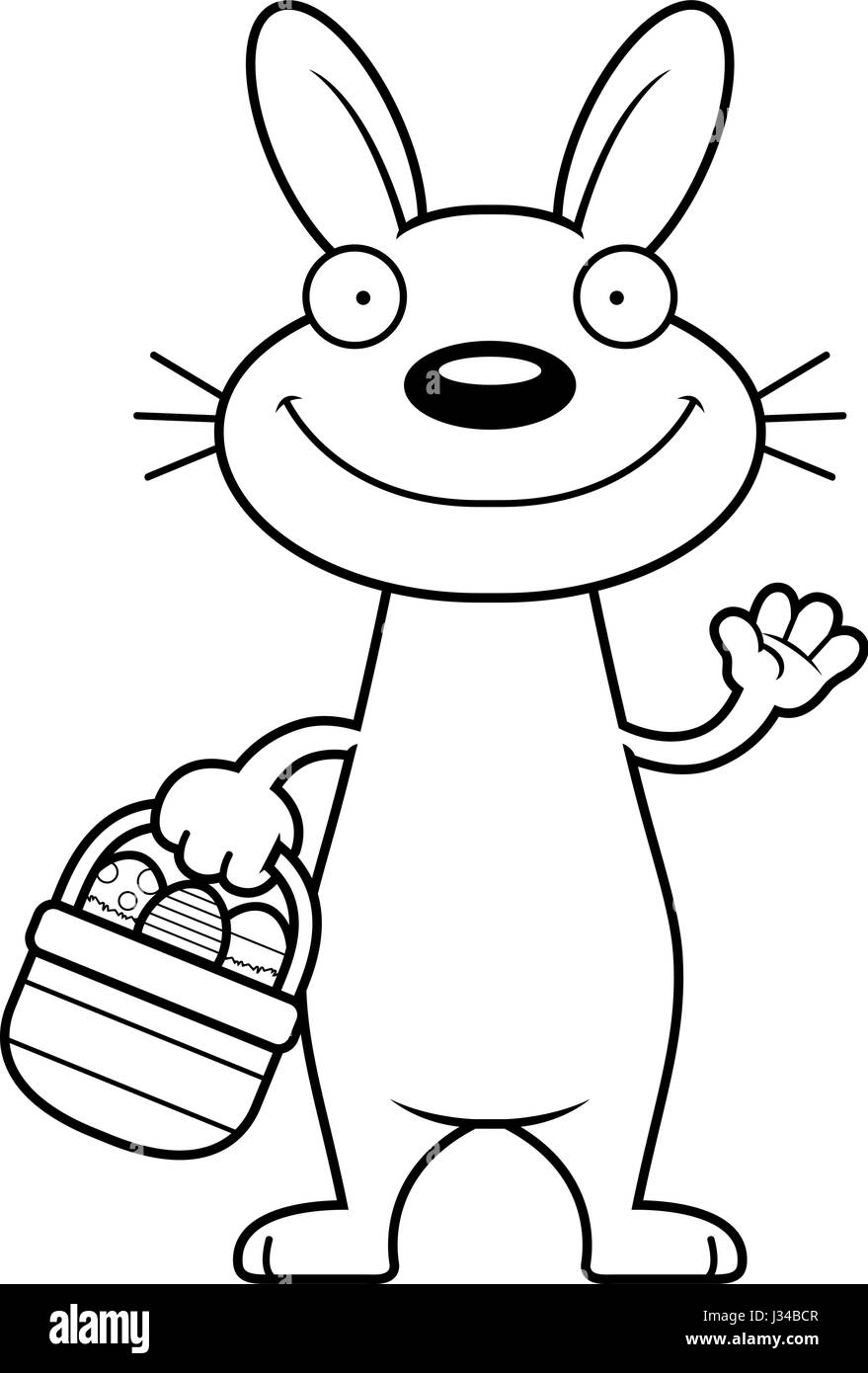 A cartoon illustration of the Easter Bunny waving Stock Vector Image ...