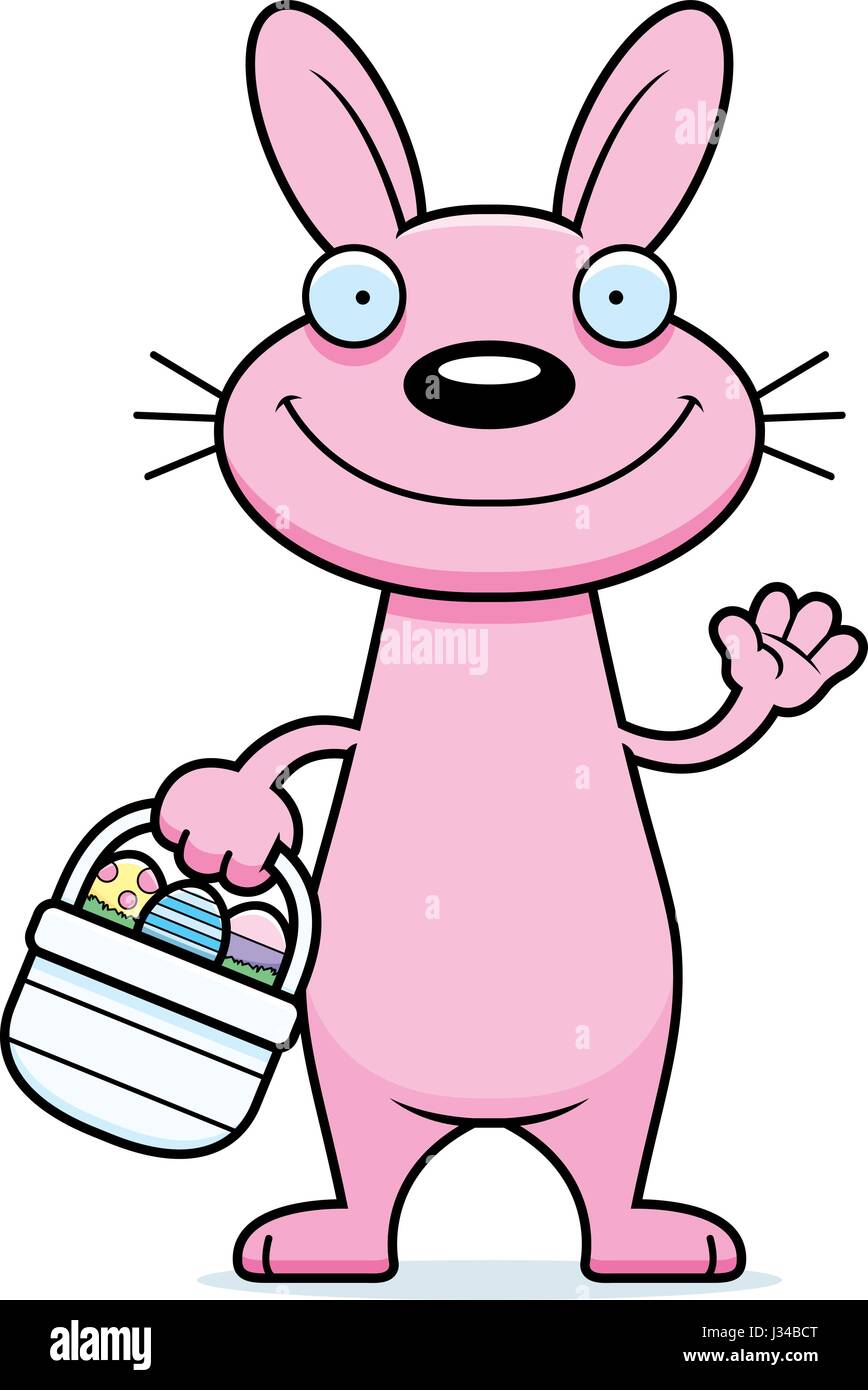 Cartoon Illustration Easter Bunny Waving High Resolution Stock ...