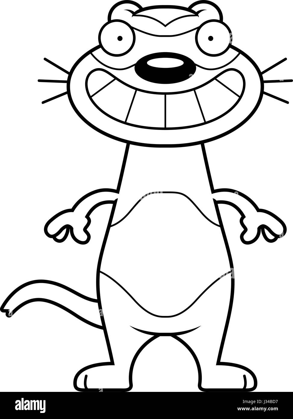 A cartoon illustration of a ferret looking happy Stock Vector Image ...