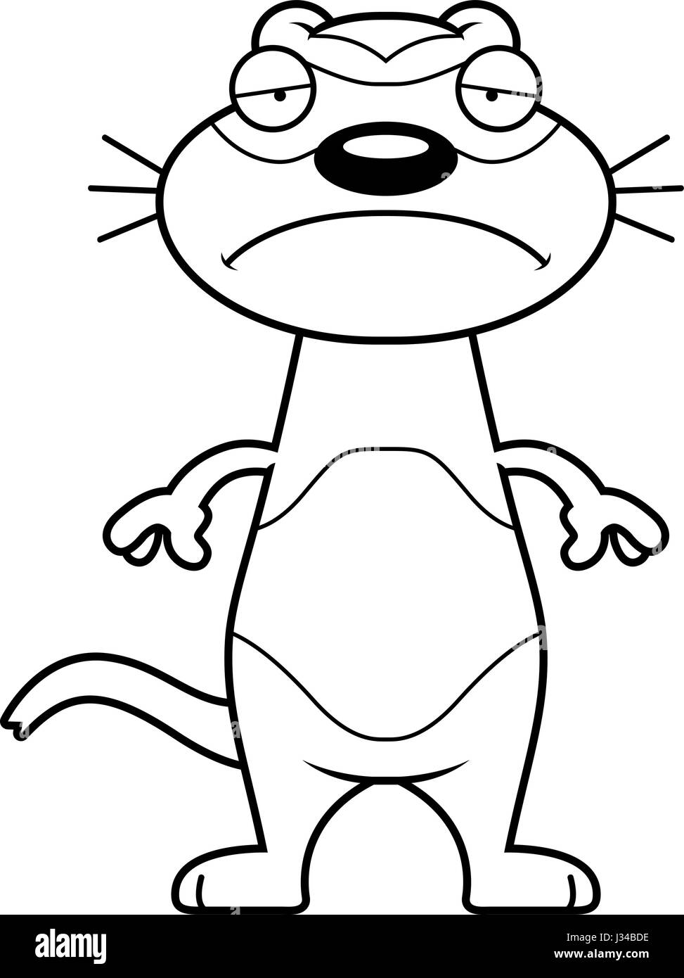 A cartoon illustration of a ferret looking sad Stock Vector Image & Art ...
