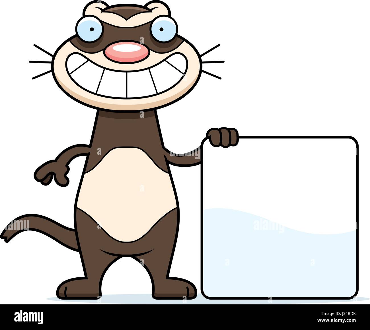 A cartoon illustration of a ferret with a sign Stock Vector Image & Art ...
