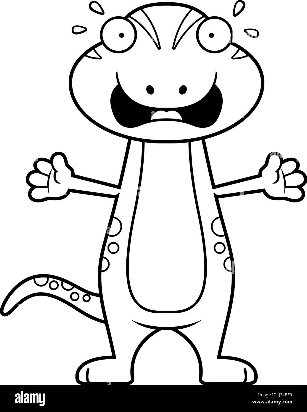 A cartoon illustration of a gecko looking scared Stock Vector Image ...