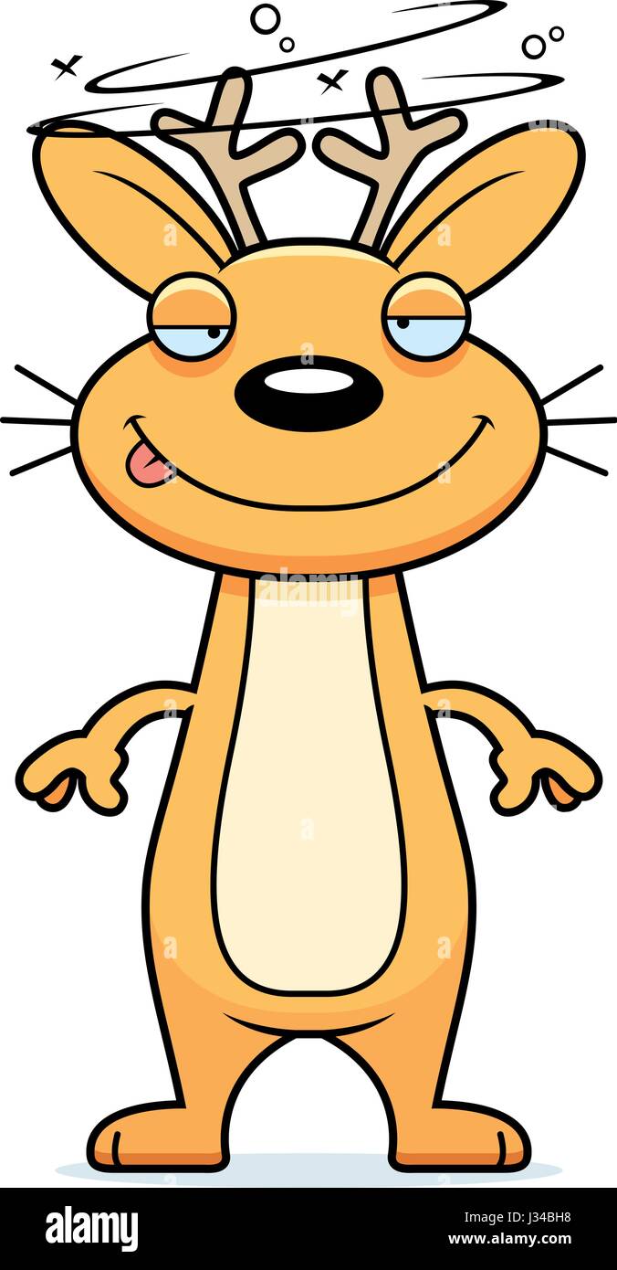 A cartoon illustration of a jackalope looking drunk Stock Vector Image ...