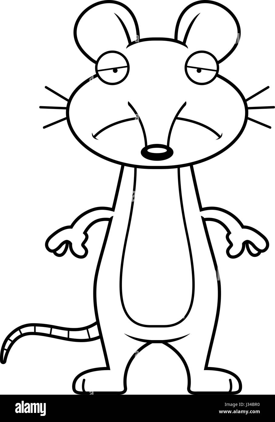 A cartoon illustration of a mouse looking sad Stock Vector Image & Art ...