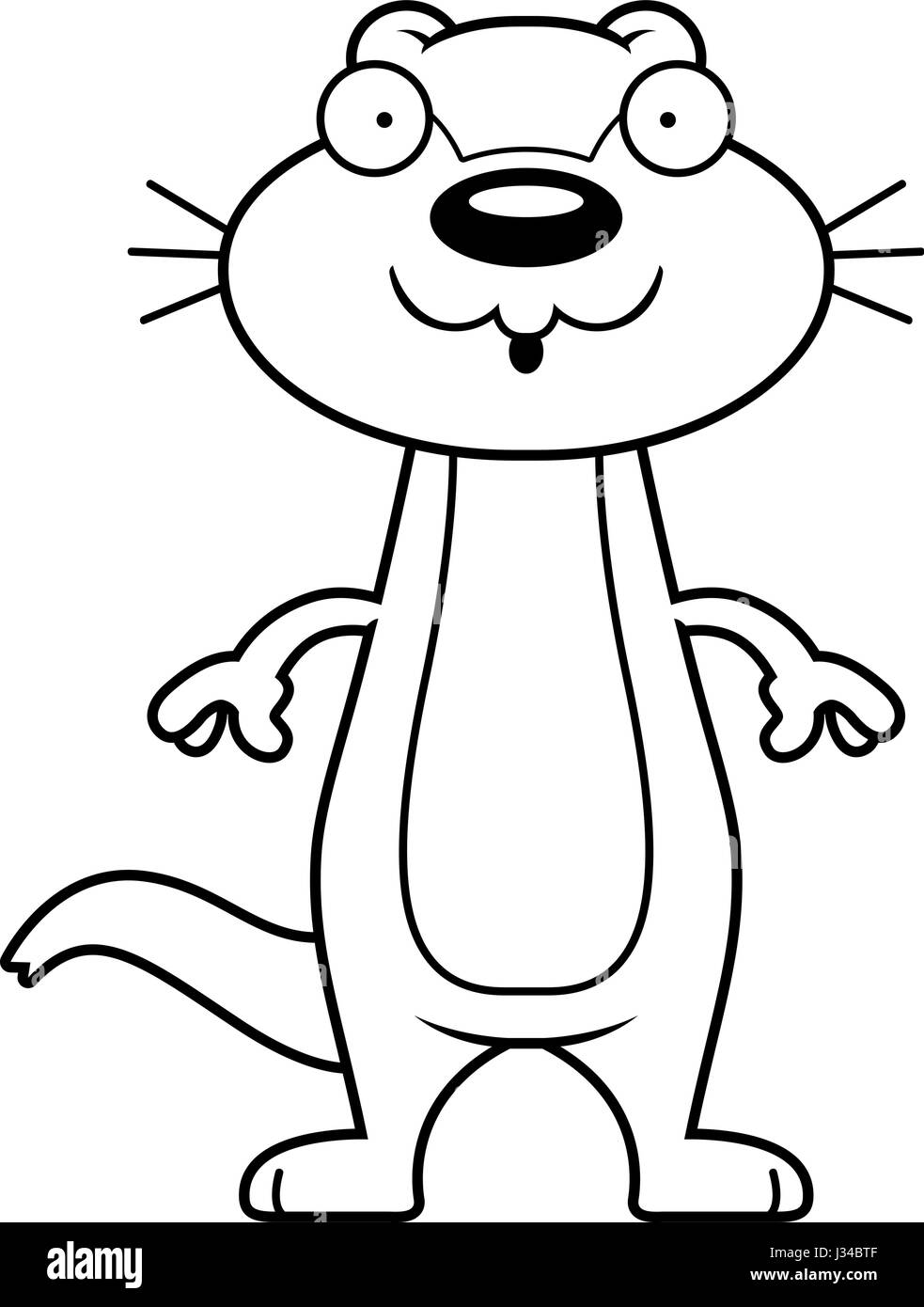 A cartoon illustration of an otter looking surprised Stock Vector Image ...