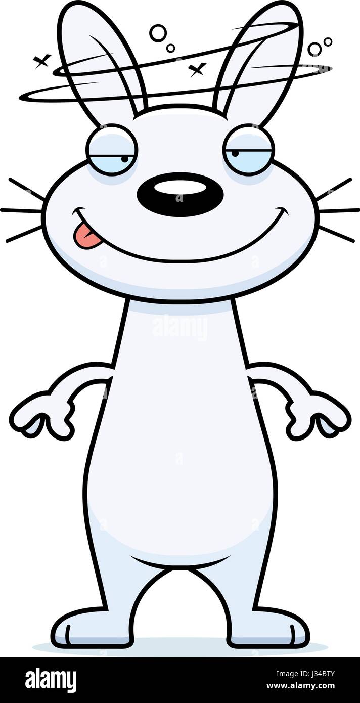 A cartoon illustration of a rabbit looking drunk Stock Vector Image ...