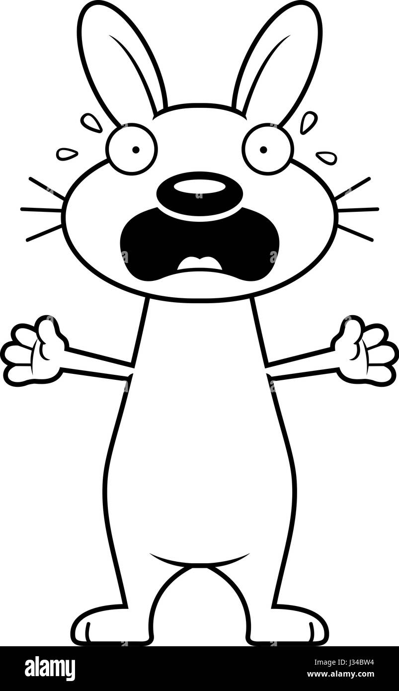 A cartoon illustration of a rabbit looking scared Stock Vector Image ...