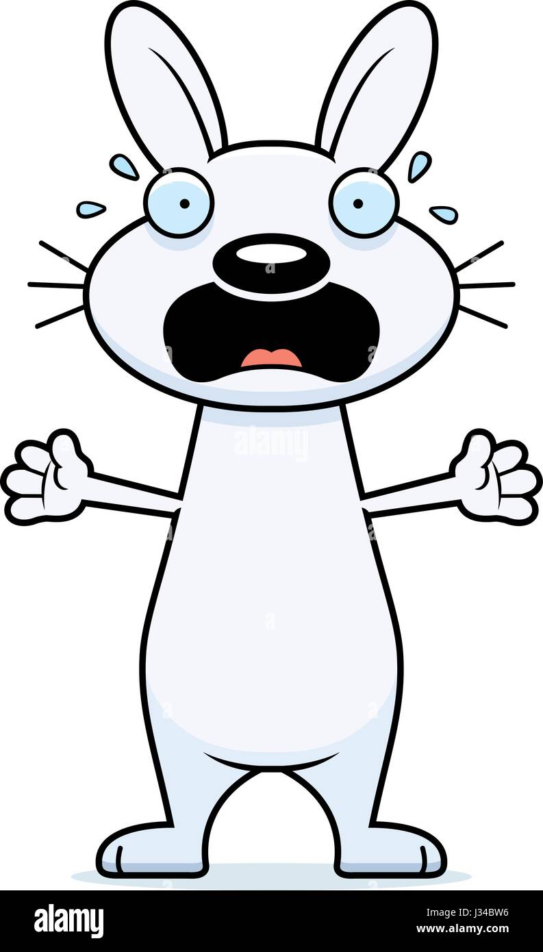 A cartoon illustration of a rabbit looking scared Stock Vector Image ...