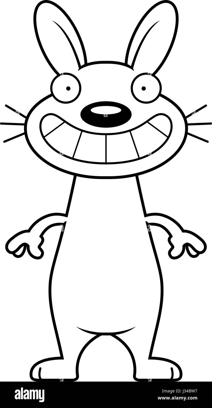 A cartoon illustration of a rabbit looking happy Stock Vector Image ...