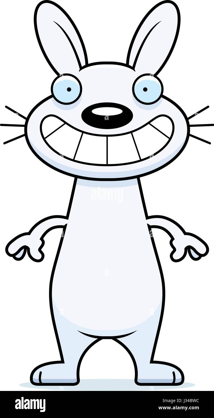 A cartoon illustration of a rabbit looking happy Stock Vector Image ...