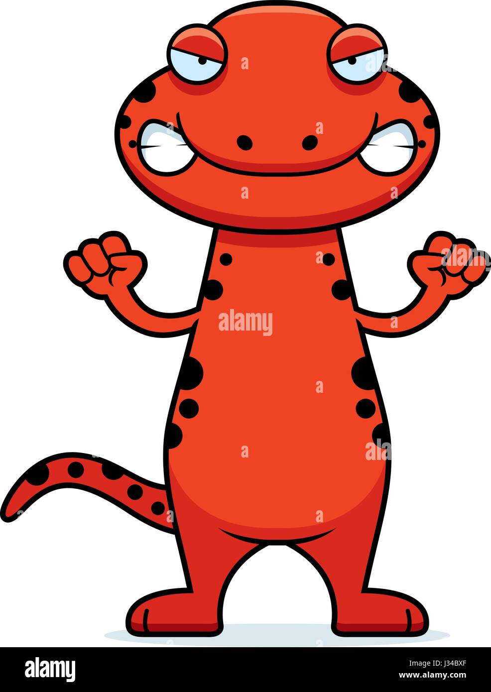A cartoon illustration of a salamander looking angry Stock Vector Image ...