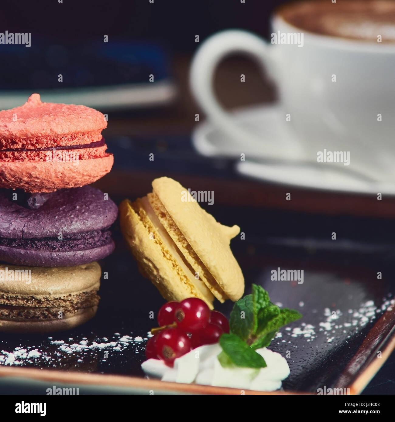 Colorful tasty macaroons Stock Photo - Alamy