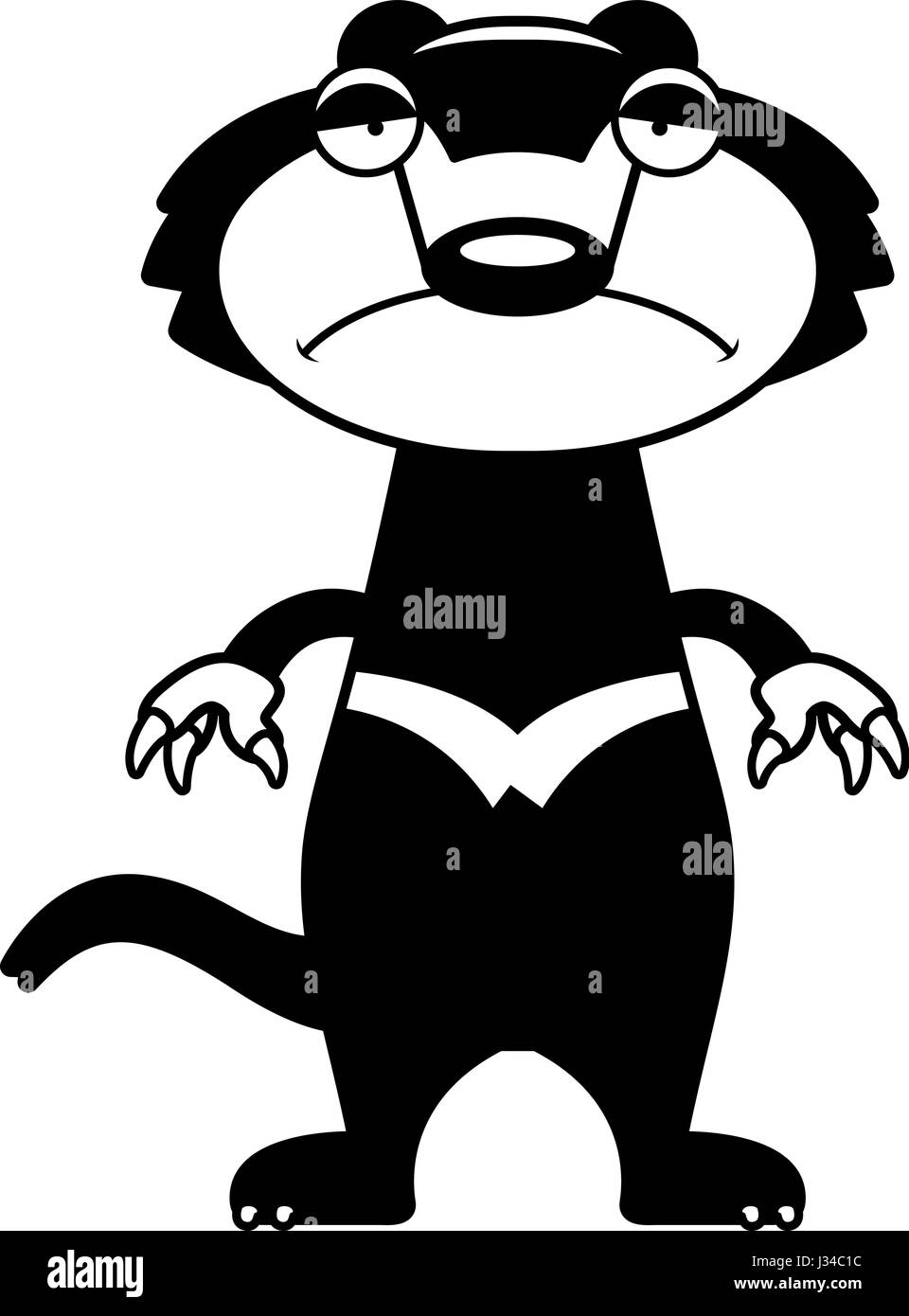 A cartoon illustration of a Tasmanian devil looking sad Stock Vector ...