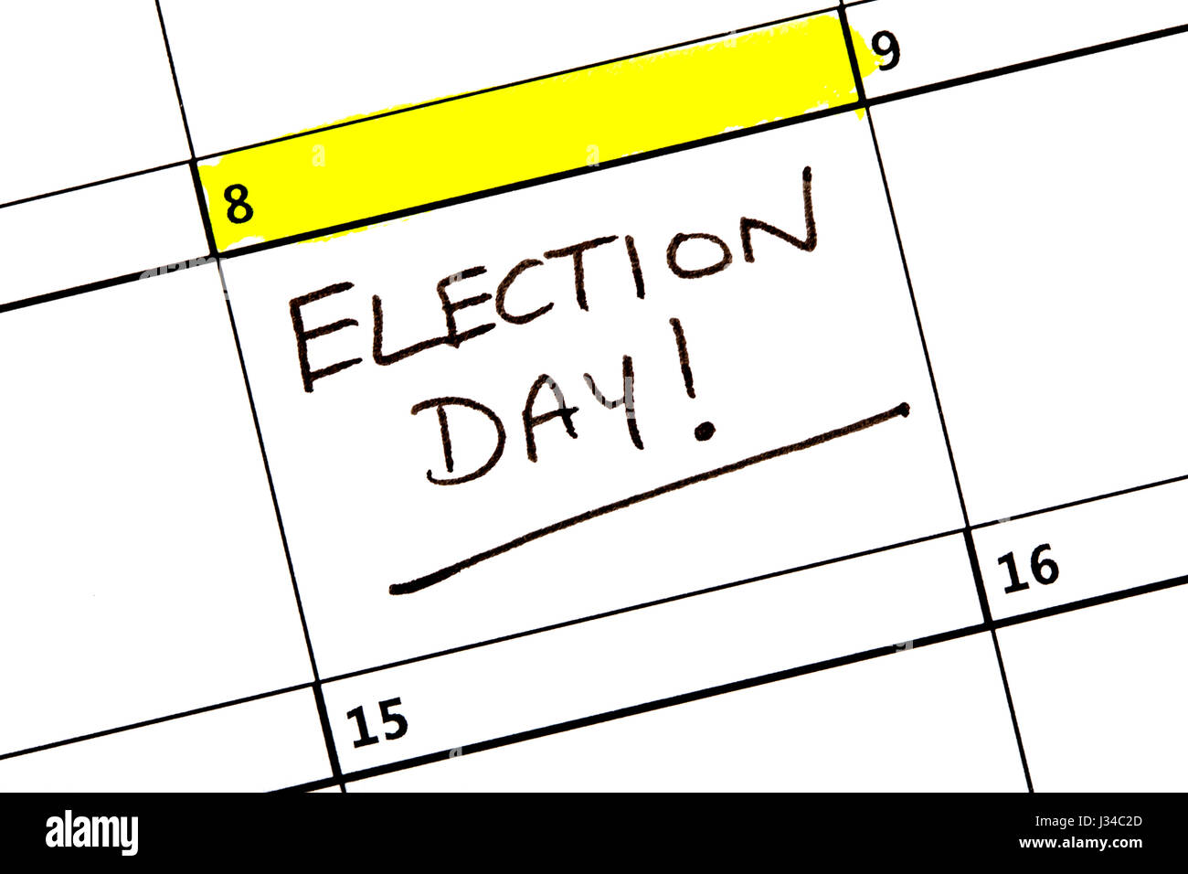 The 8th June highlighted on a calendar reminding you about the General ...