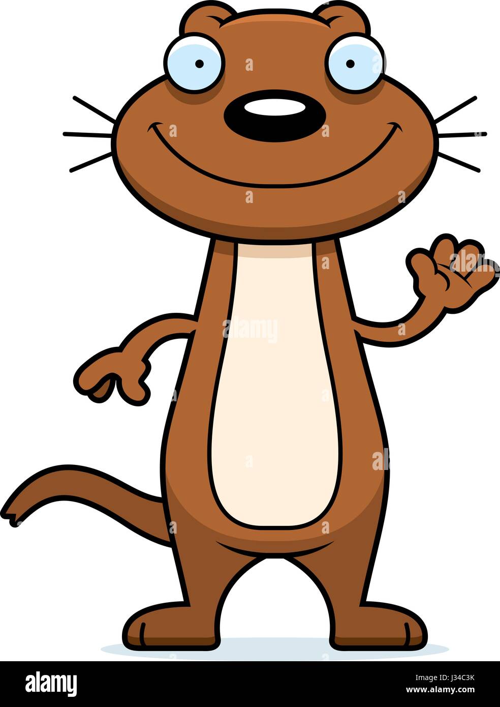 A cartoon illustration of a weasel waving Stock Vector Image & Art - Alamy