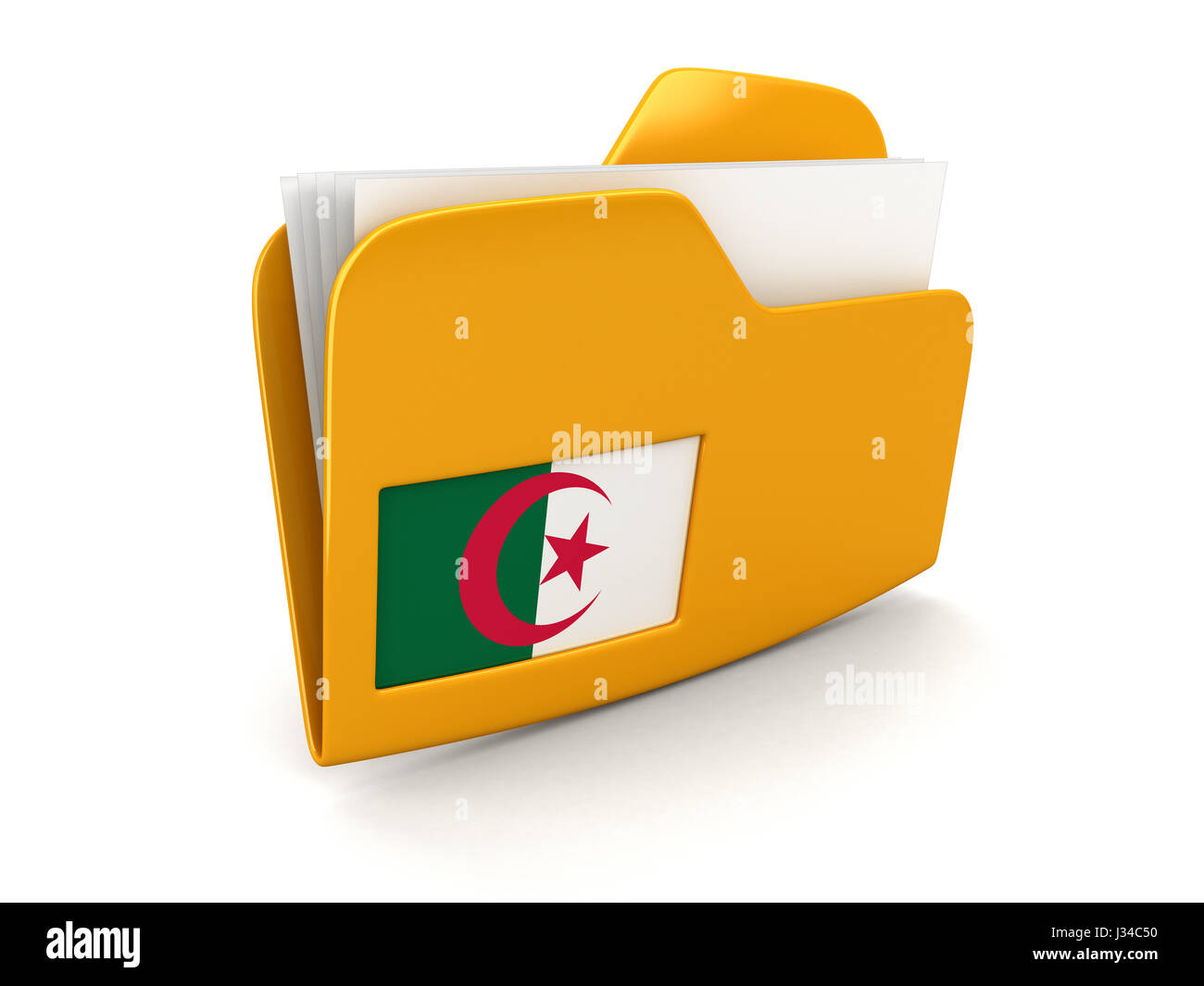 Folder and list with Algerian Flag (clipping path included Stock Photo ...
