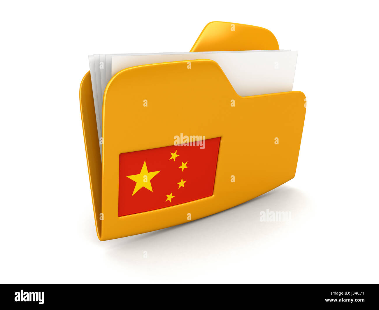 folder and lists with Chinese Flag. Image with clipping path Stock ...