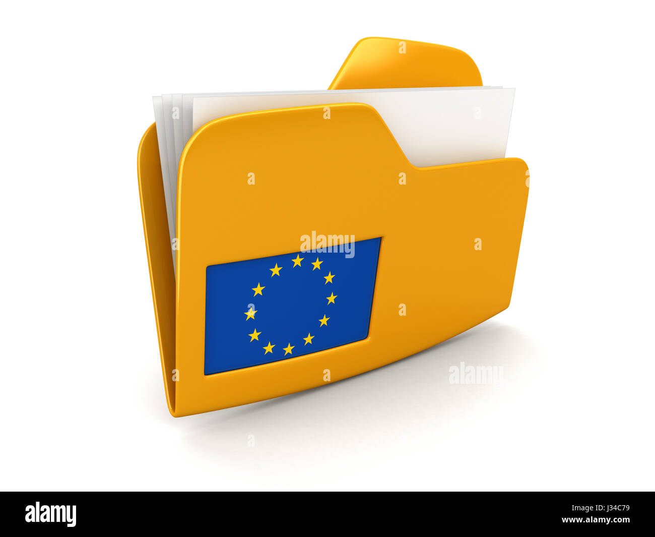folder and lists with European union Flag. Image with clipping path ...