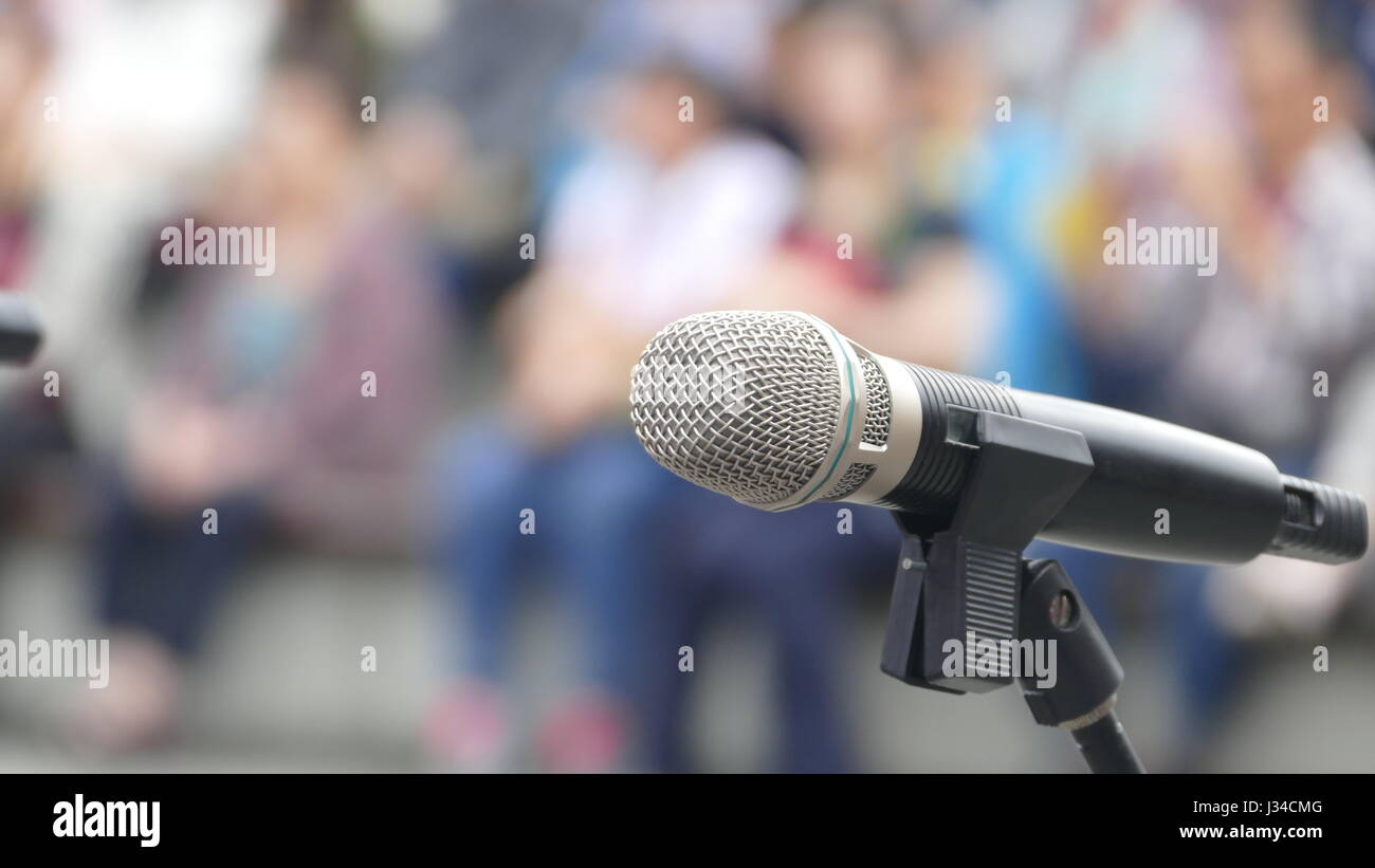 The microphone with the nature performance background Stock Photo - Alamy