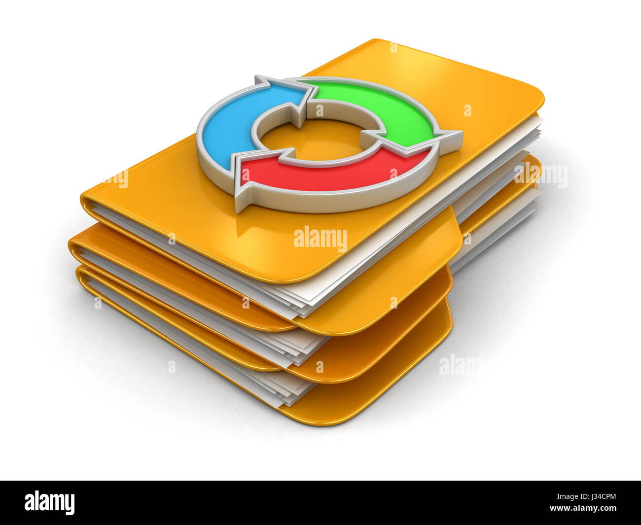 Folders and files with Circular Graph. Image with clipping path Stock ...