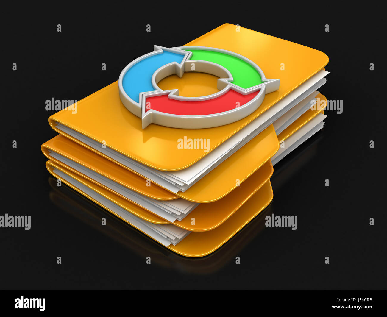 Folders and files with Circular Graph. Image with clipping path Stock ...