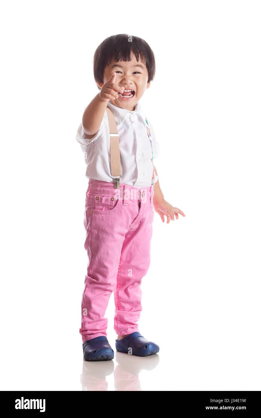face of asian children laughing with happiness emotion isolated white ...