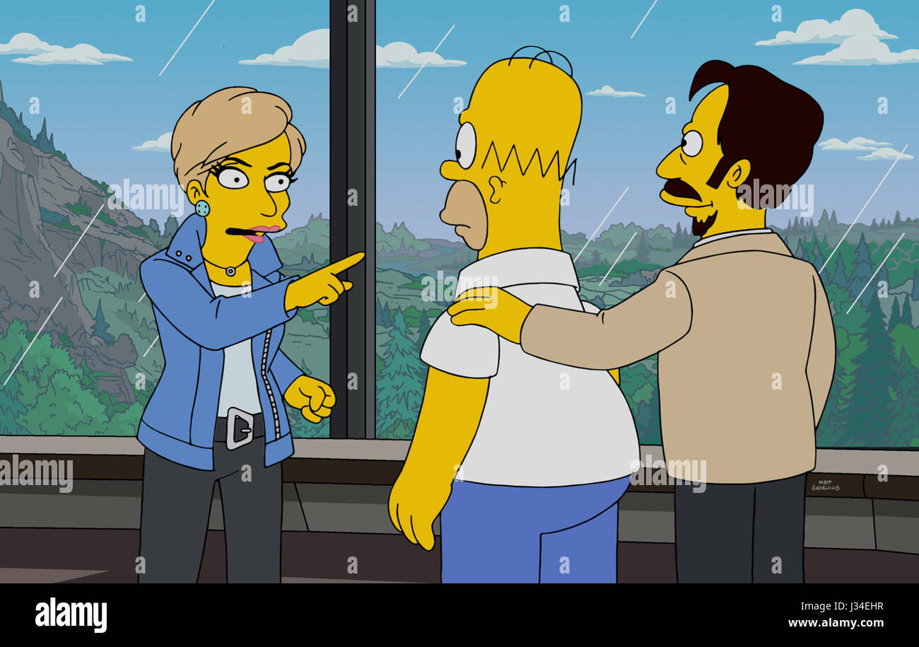 THE SIMPSONS, l-r: Suze Orman (as herself), Homer Simpson (voice: Dan ...