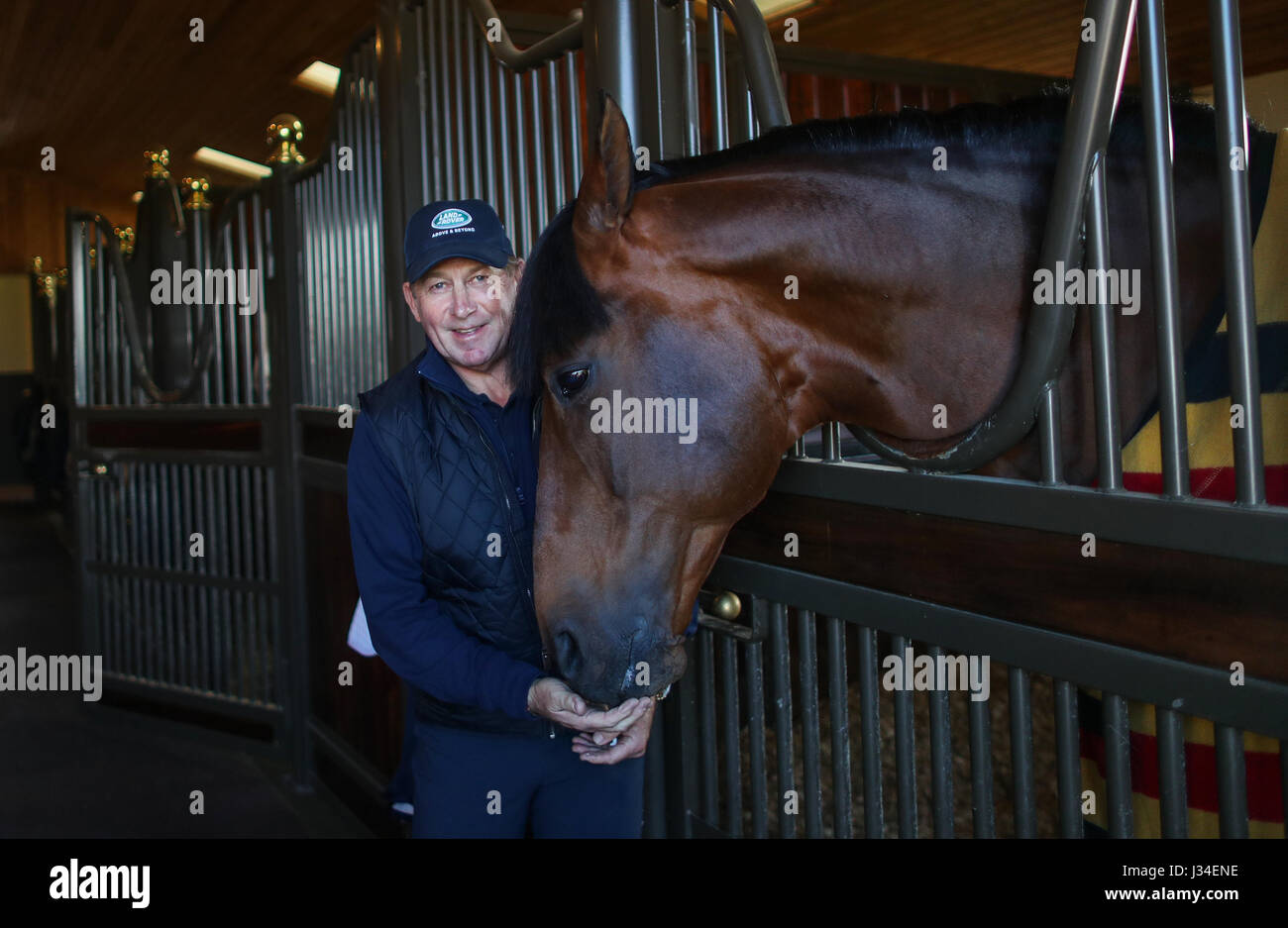 Nick Skelton with Big Star during the media day at Ardencote Farm ...