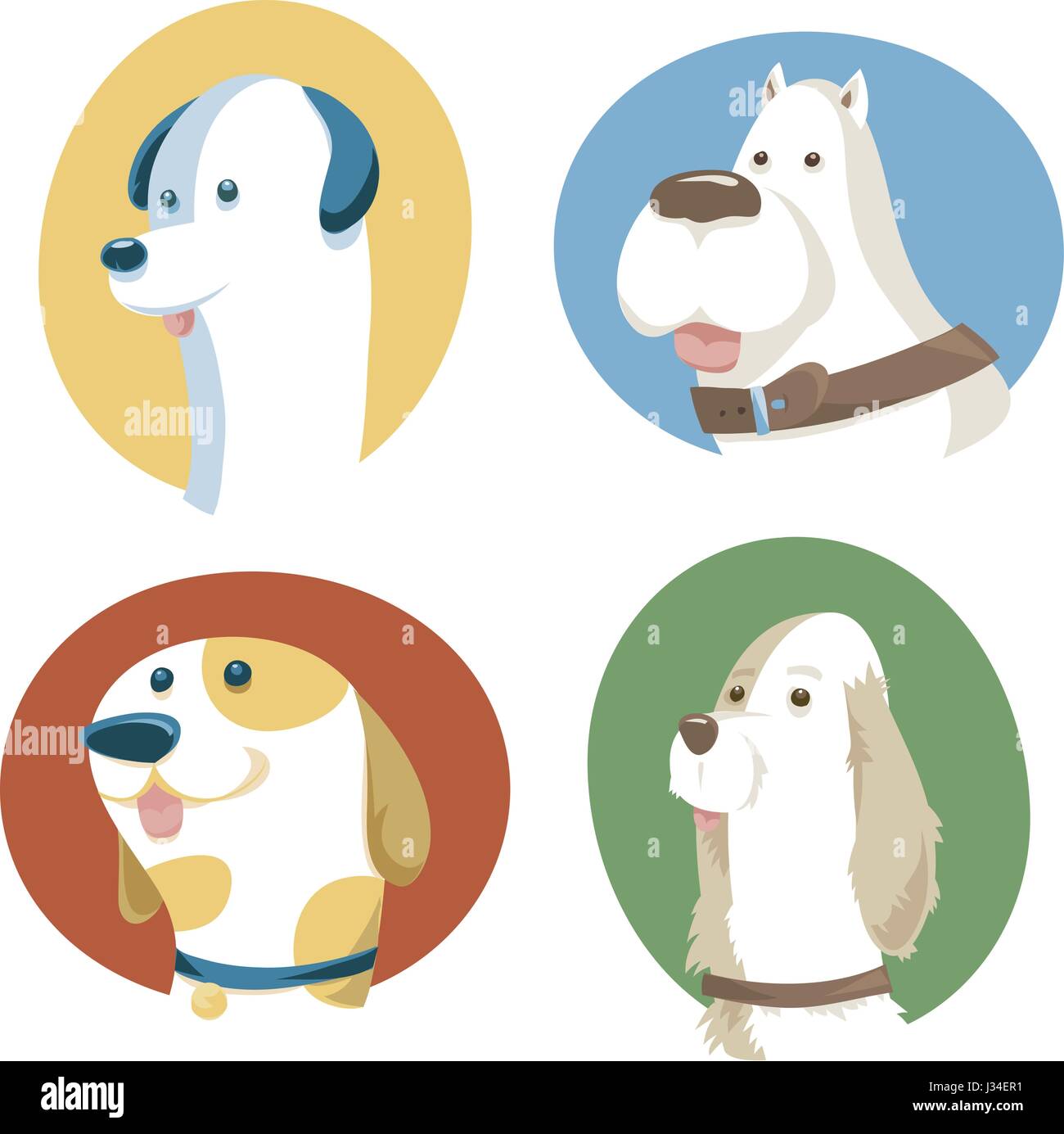 Cartoon set of four domestic dogs Stock Vector Image & Art - Alamy