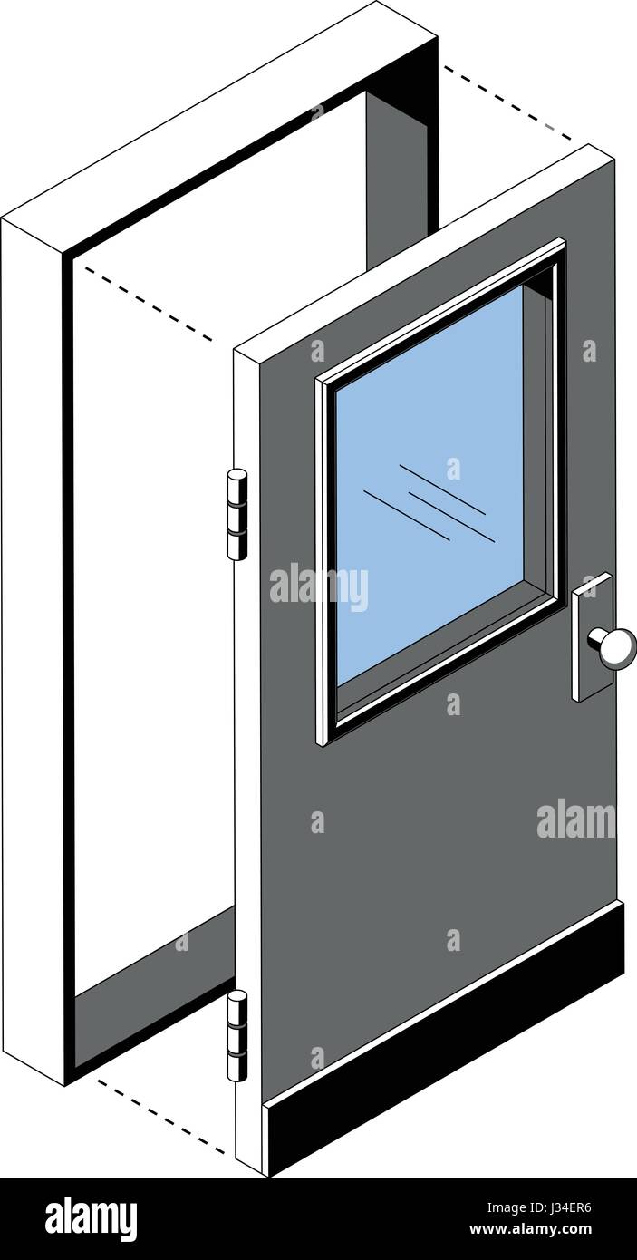 Isometric diagram of a door and frame Stock Vector Image & Art - Alamy