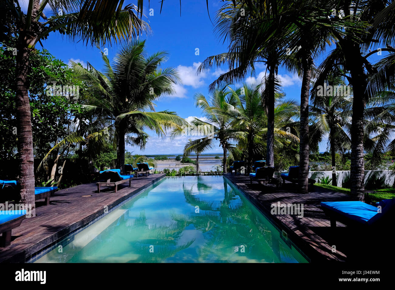The swimming pool of Ibo Island Lodge located on the prime waterfront ...