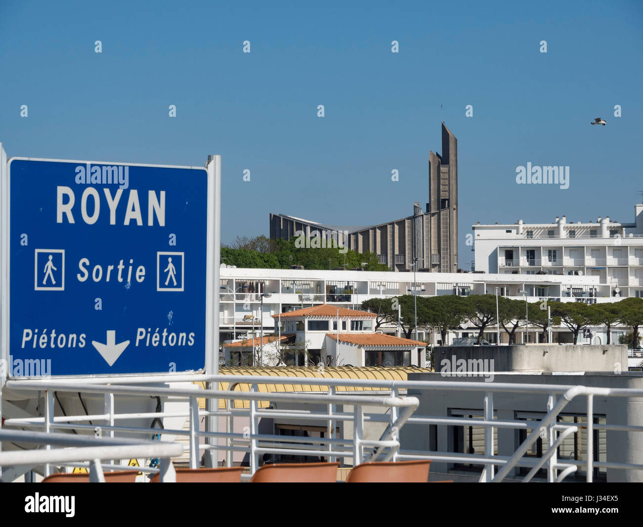 Notre Dame de Royan church seen from the south side from the ferry ...