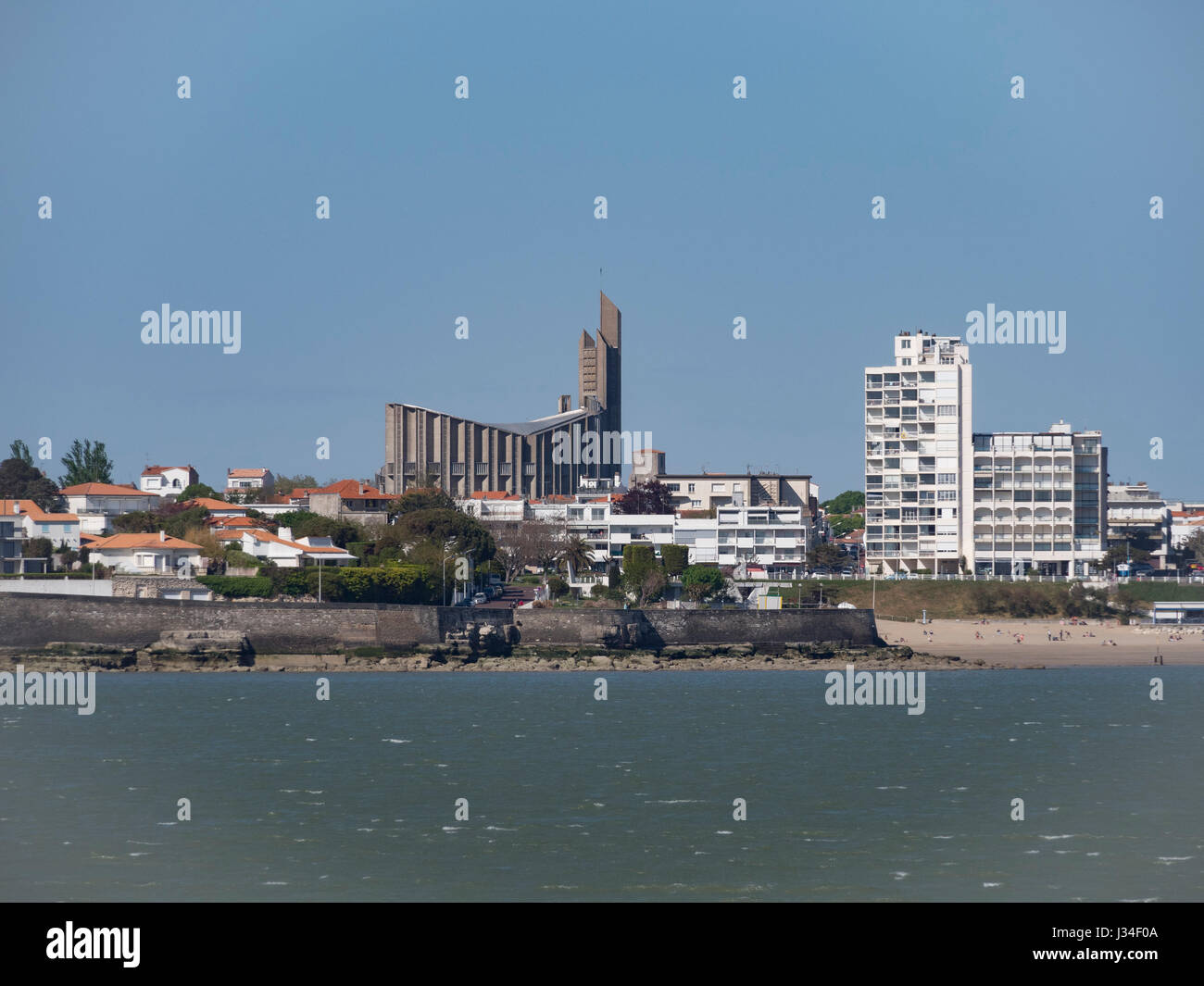 View of the town of Royan and its church Notre Dame de Royan, from the ...