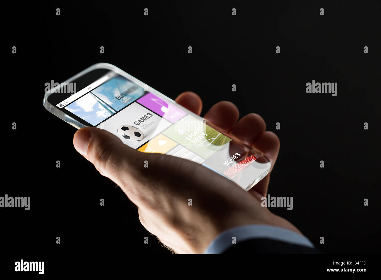 close up of hand with apps on smartphone Stock Photo - Alamy