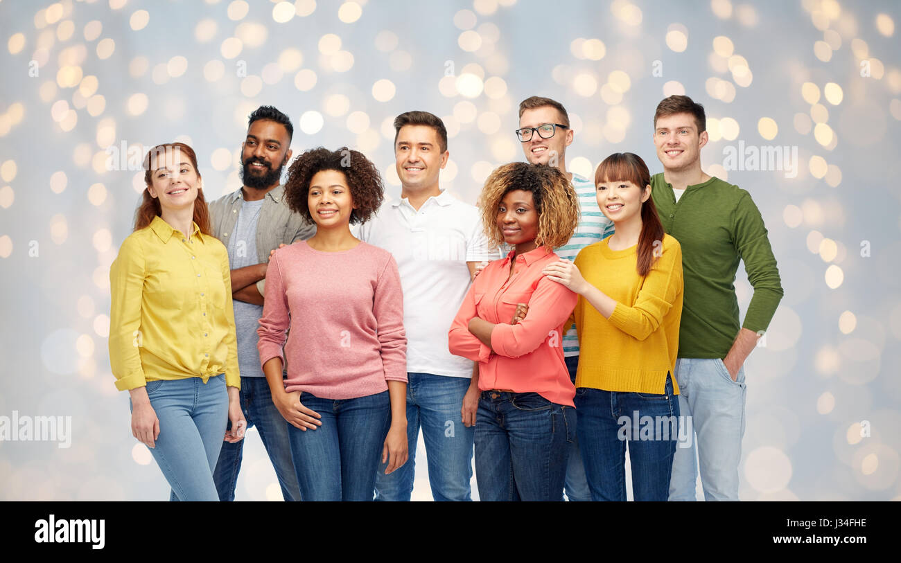 international group of happy smiling people Stock Photo - Alamy