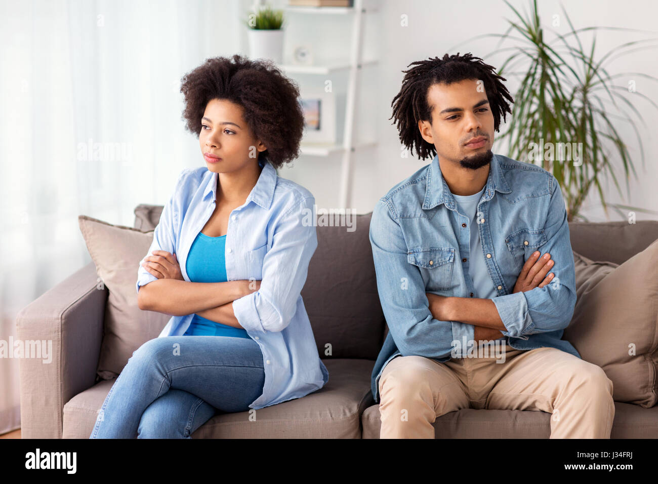 unhappy couple having argument at home Stock Photo - Alamy