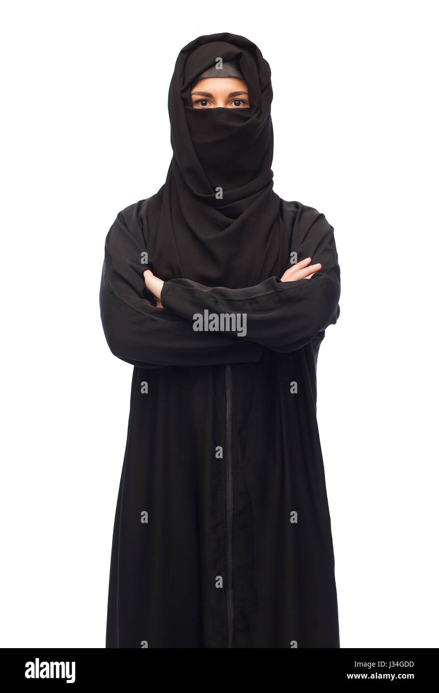 muslim woman in hijab over white background Stock Photo - Alamy
