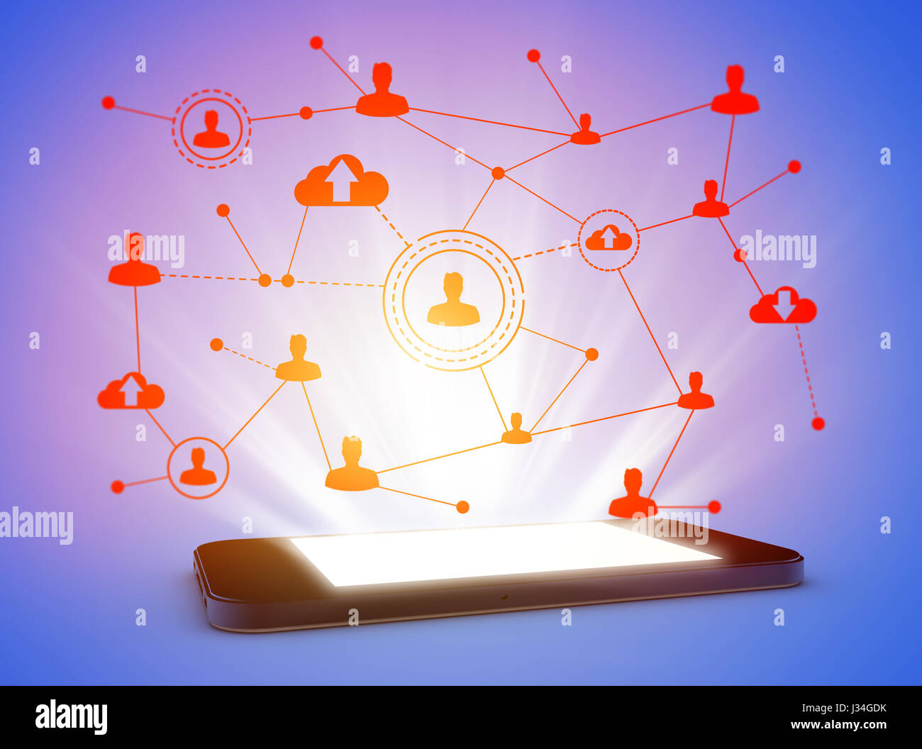 Social networking technologies from a smartphone. Social media concept ...