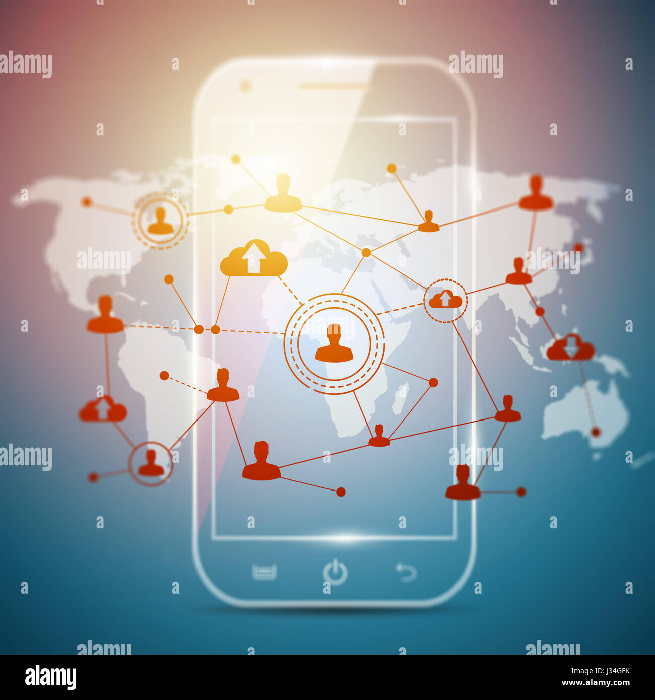 Social networking technologies in a smartphone. Social media concept ...