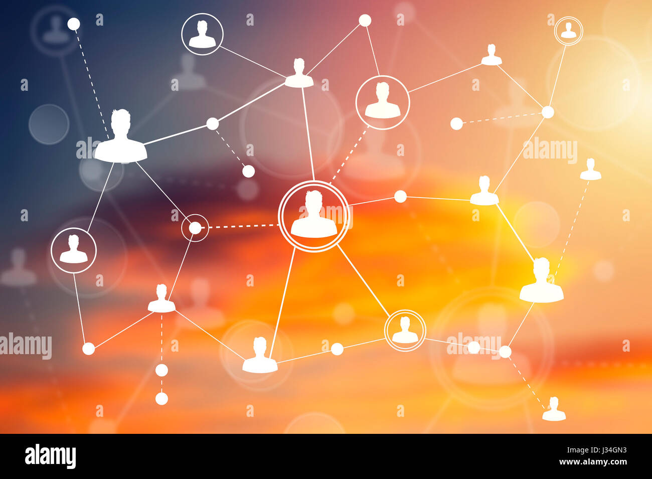 Social networking technologies on a blue sky. Social media concept ...