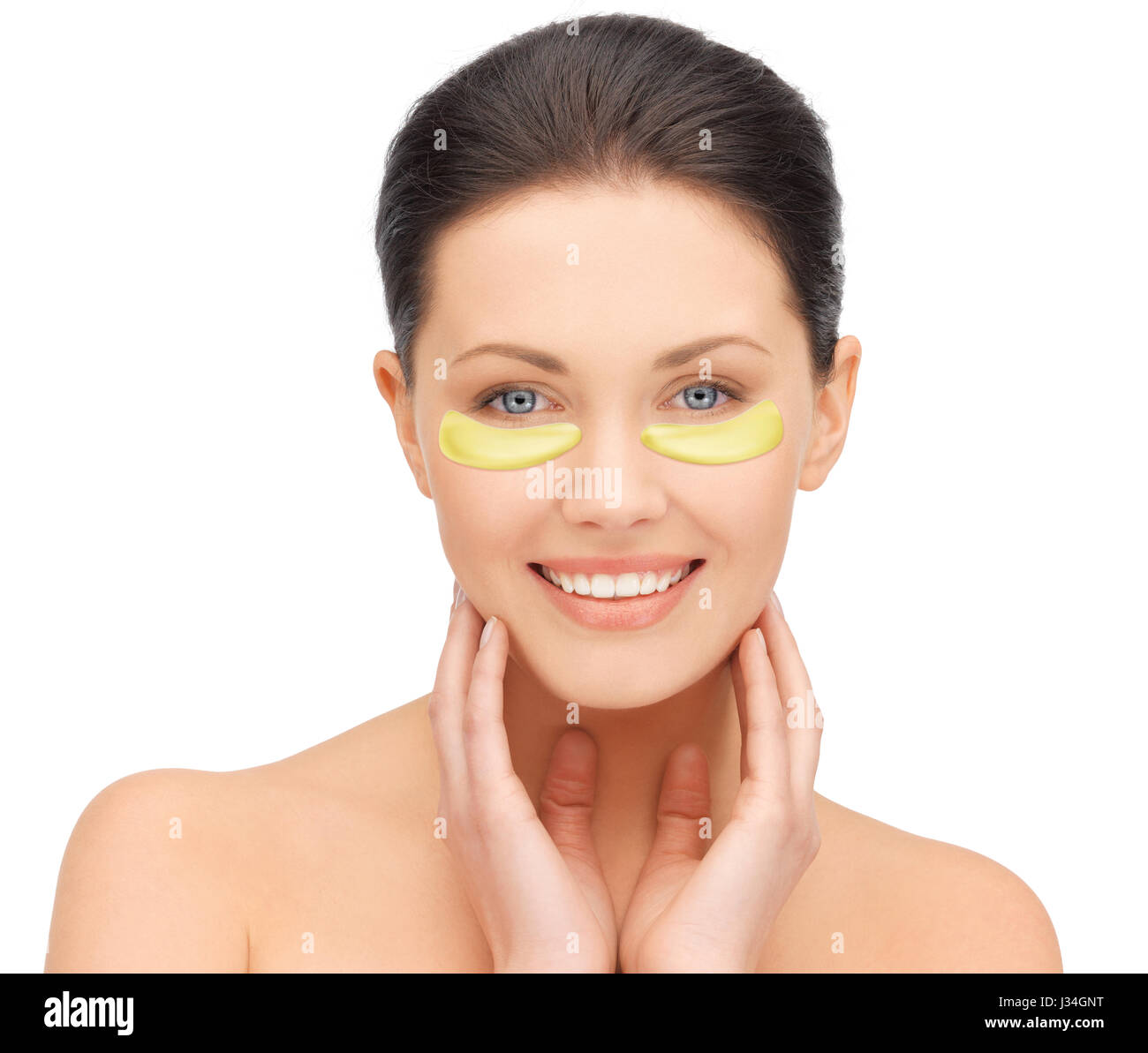 beautiful young woman face with under-eye patches Stock Photo - Alamy