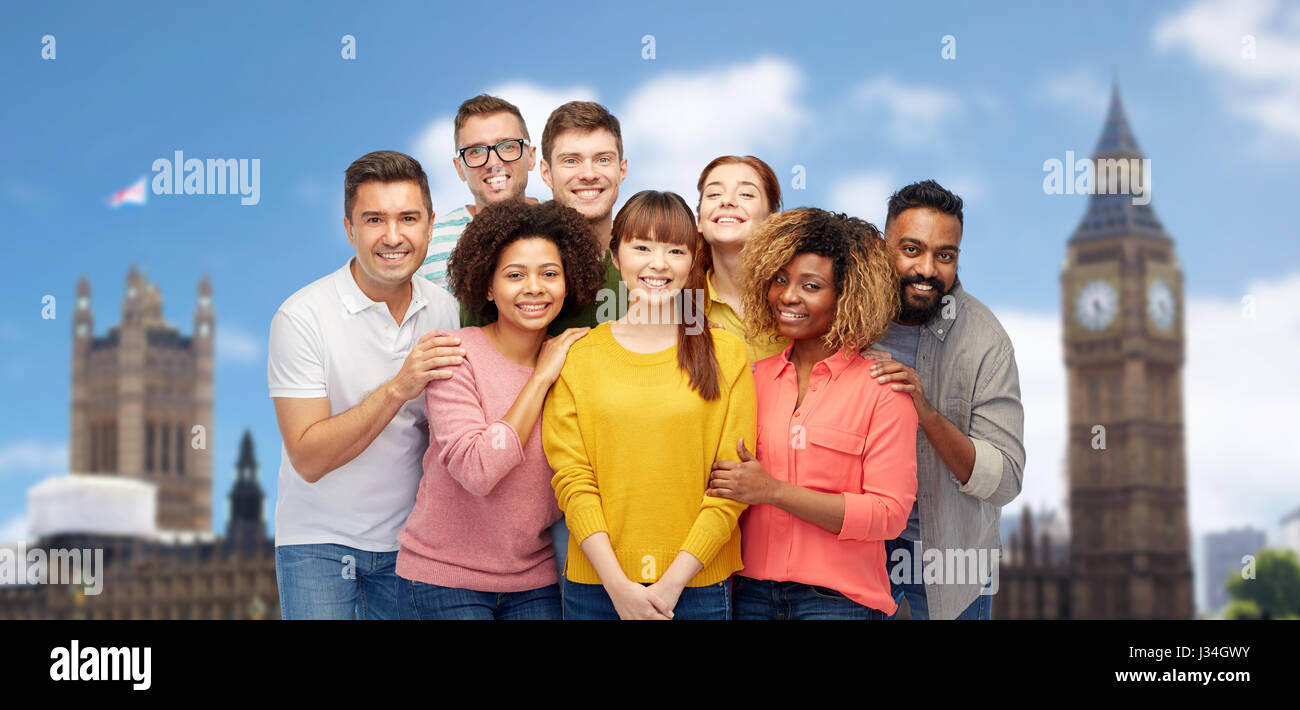 international group of happy smiling people Stock Photo - Alamy
