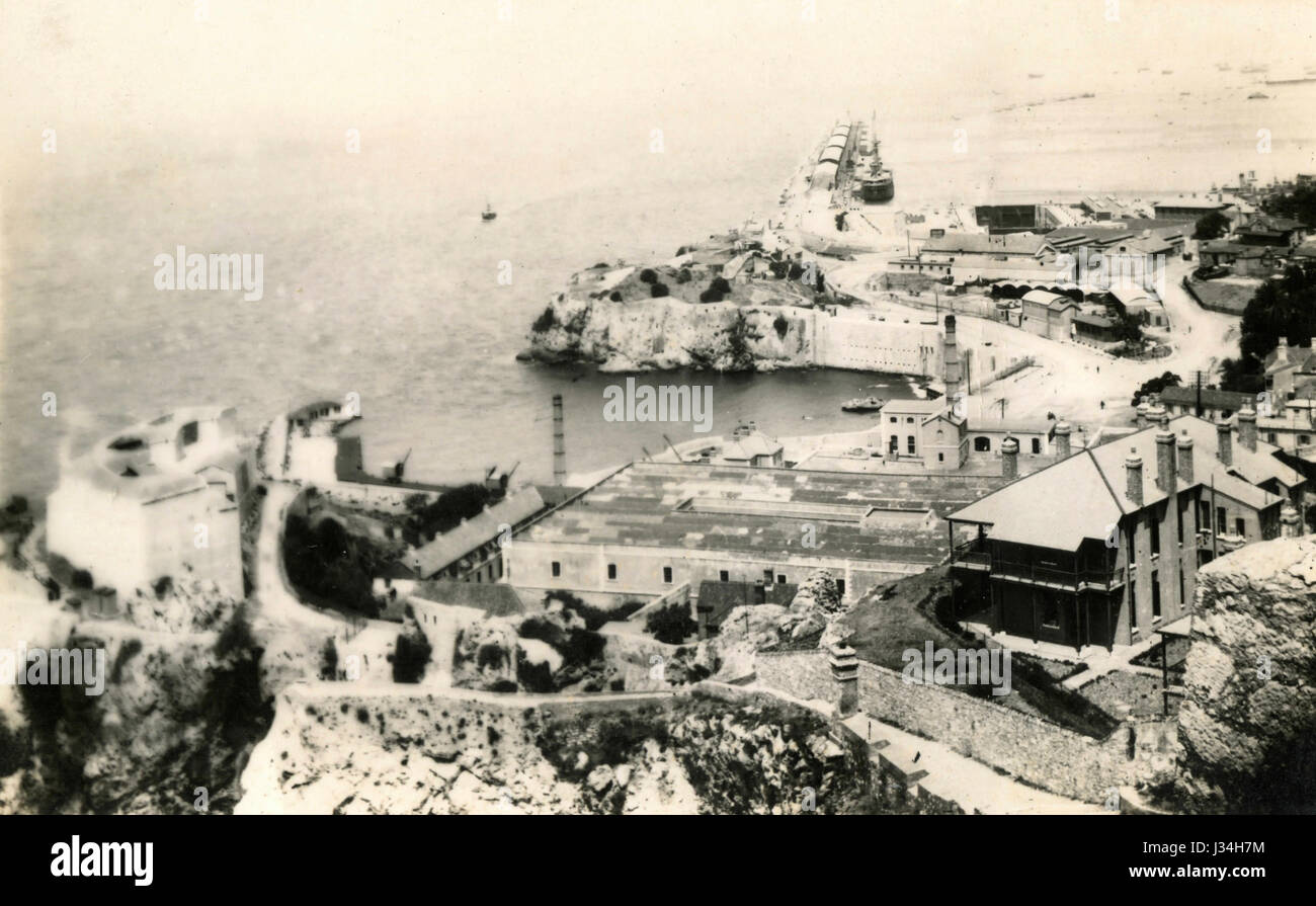 The rock and the harbour, Gibraltar Stock Photo - Alamy
