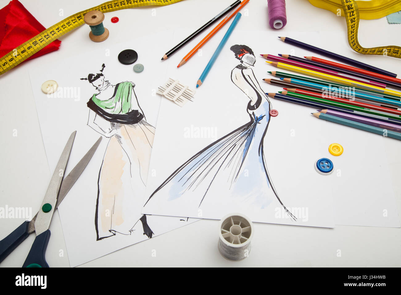 Fashion designer background Stock Photo - Alamy