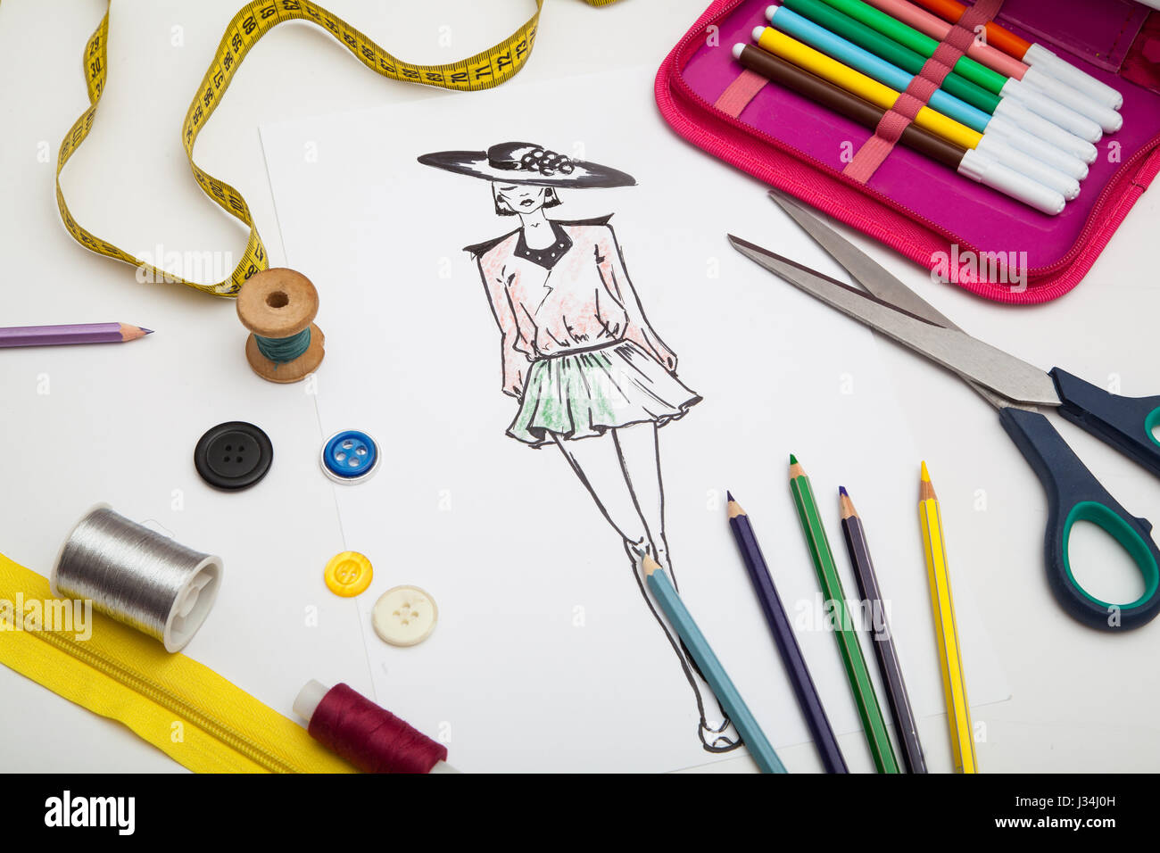 Fashion designer background Stock Photo - Alamy