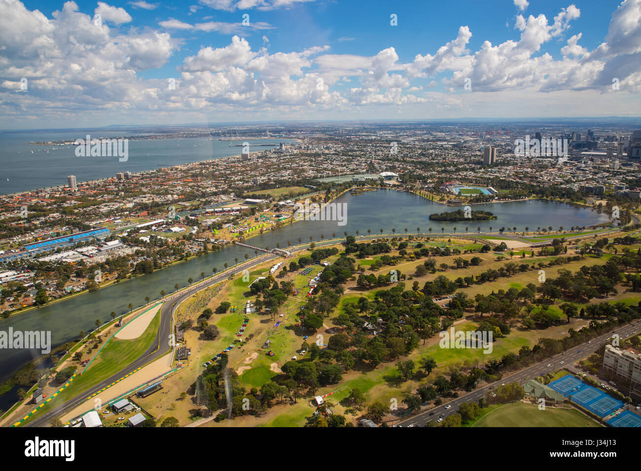 Aerial view albert park lake hi-res stock photography and images - Alamy