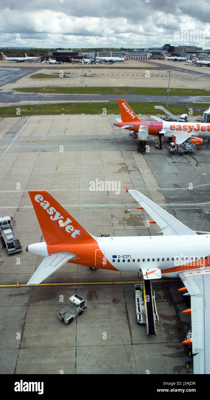 A general view of a Easyjet plane at Gatwick Airport Stock Photo - Alamy